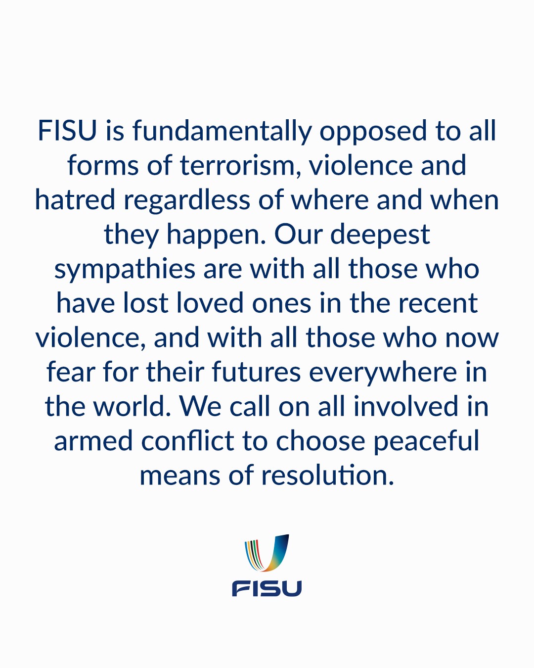Important statement: FISU's peace message - FISU